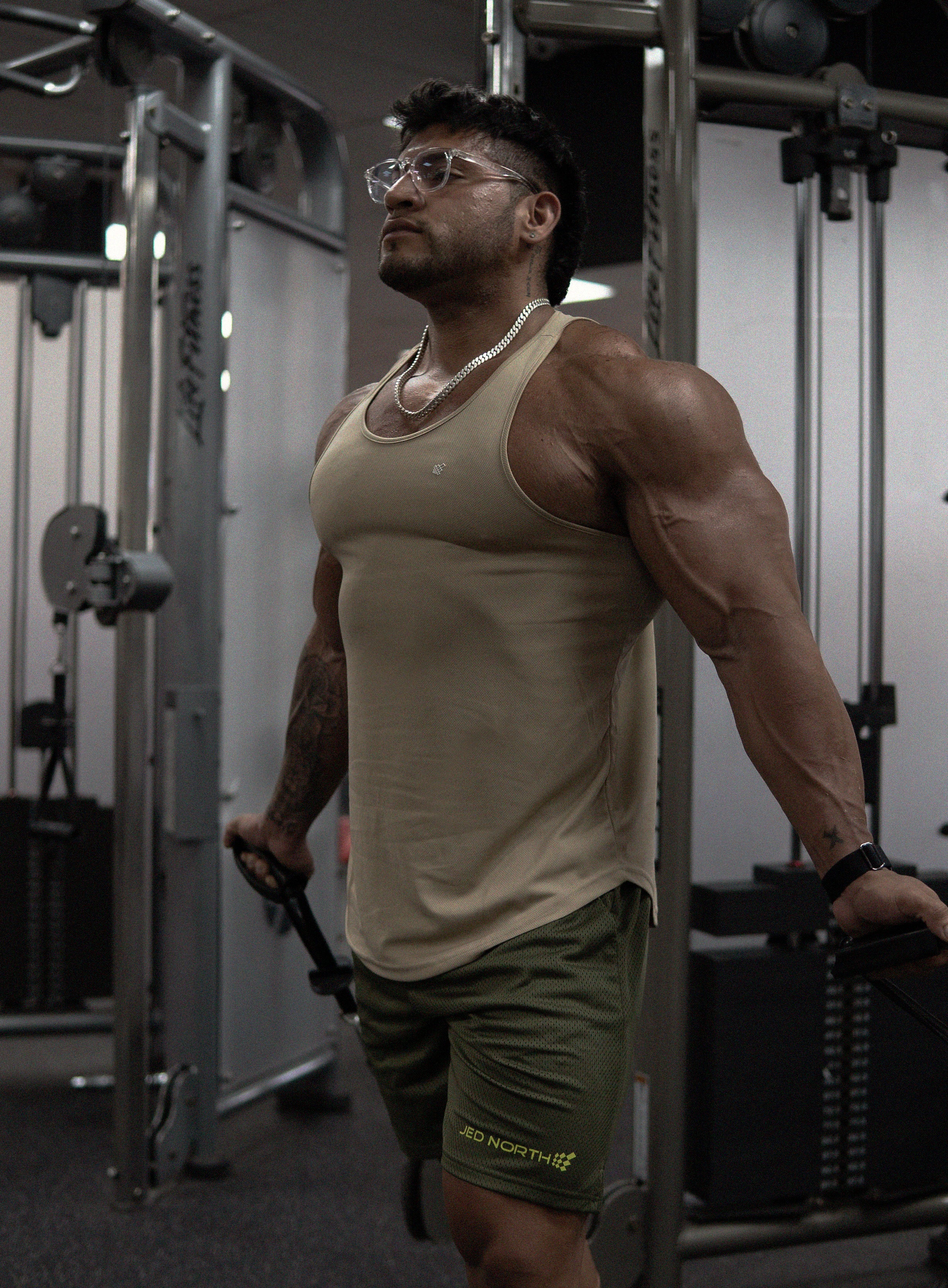 Fast-Dry Bodybuilding Workout Stringer - Khaki – Jed North